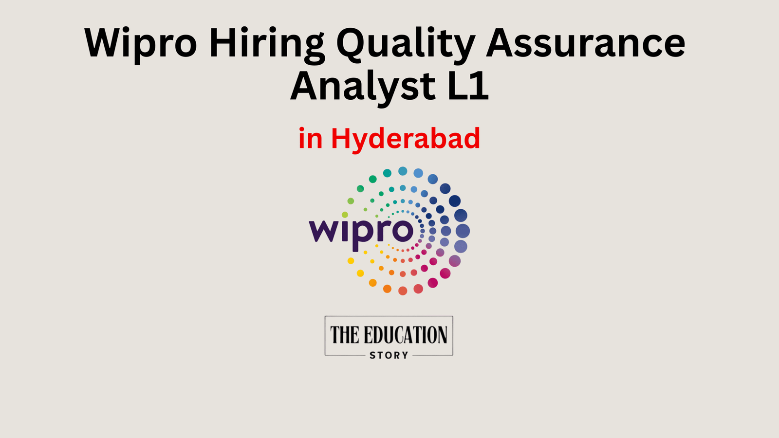 Wipro Hiring Quality Assurance Analyst L1: Hyderabad 2025